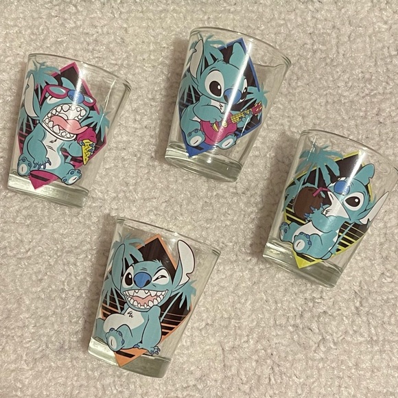 Disney | Dining | Disney Stitch Shot Glass Set Of Four | Poshmark